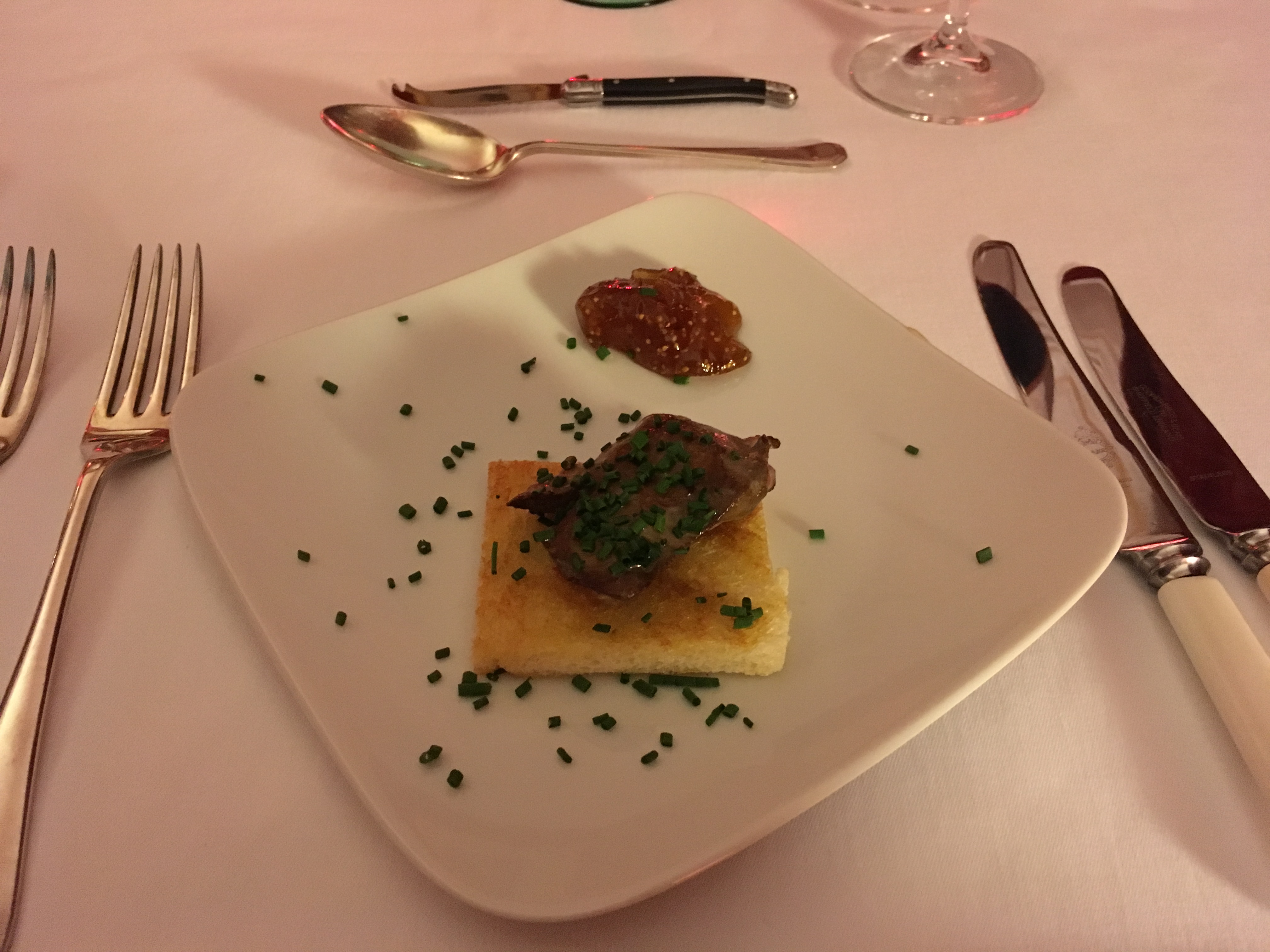 Amuse-bouche: Seared goose liver with fig jam. – cookingwithjules.com